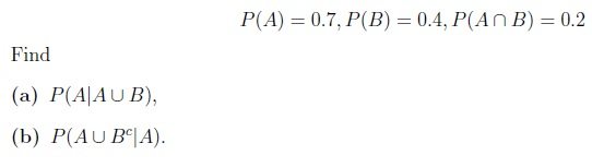 Solved P(A) = 0.7, P(B) = 0.4, P(A intersection B) = 0.2 | Chegg.com