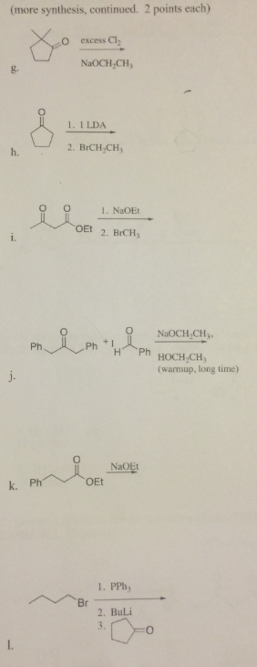 Solved (more synthesis, continued. 2 points each) o excess | Chegg.com
