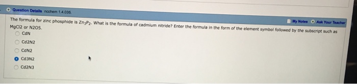 Solved The formula for zinc phosphide is Zn_3P_2. What is | Chegg.com