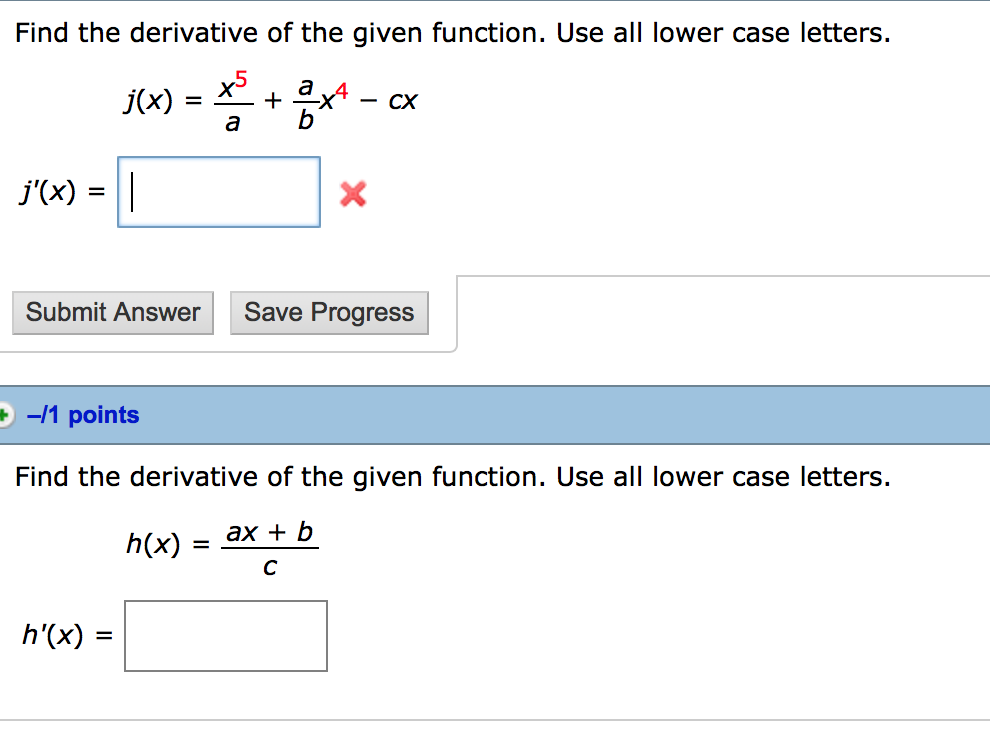 Solved Find The Derivative Of The Given Function Use All