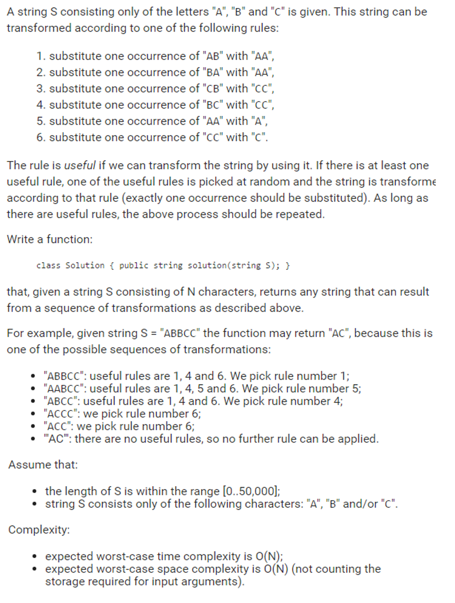 Solved A String S Consisting Only Of The Letters A B