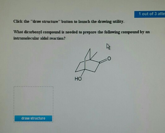 Solved 1 out of 3 atte Click the "draw structure" button to | Chegg.com
