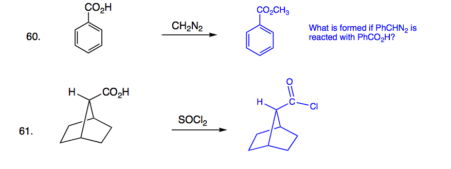 Solved CO2H CO2CH3 CH2N2 What is formed if PhCHN2 is reacted | Chegg.com