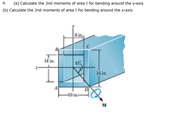 Solved 4. (a) Calculate the 2nd moments of area I for | Chegg.com