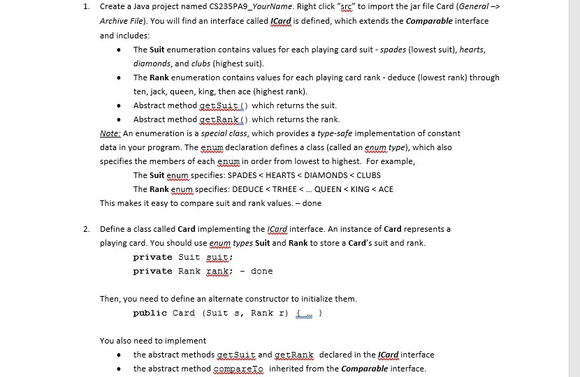 Solved Hi, I am taking an Object Oriented Java class | Chegg.com