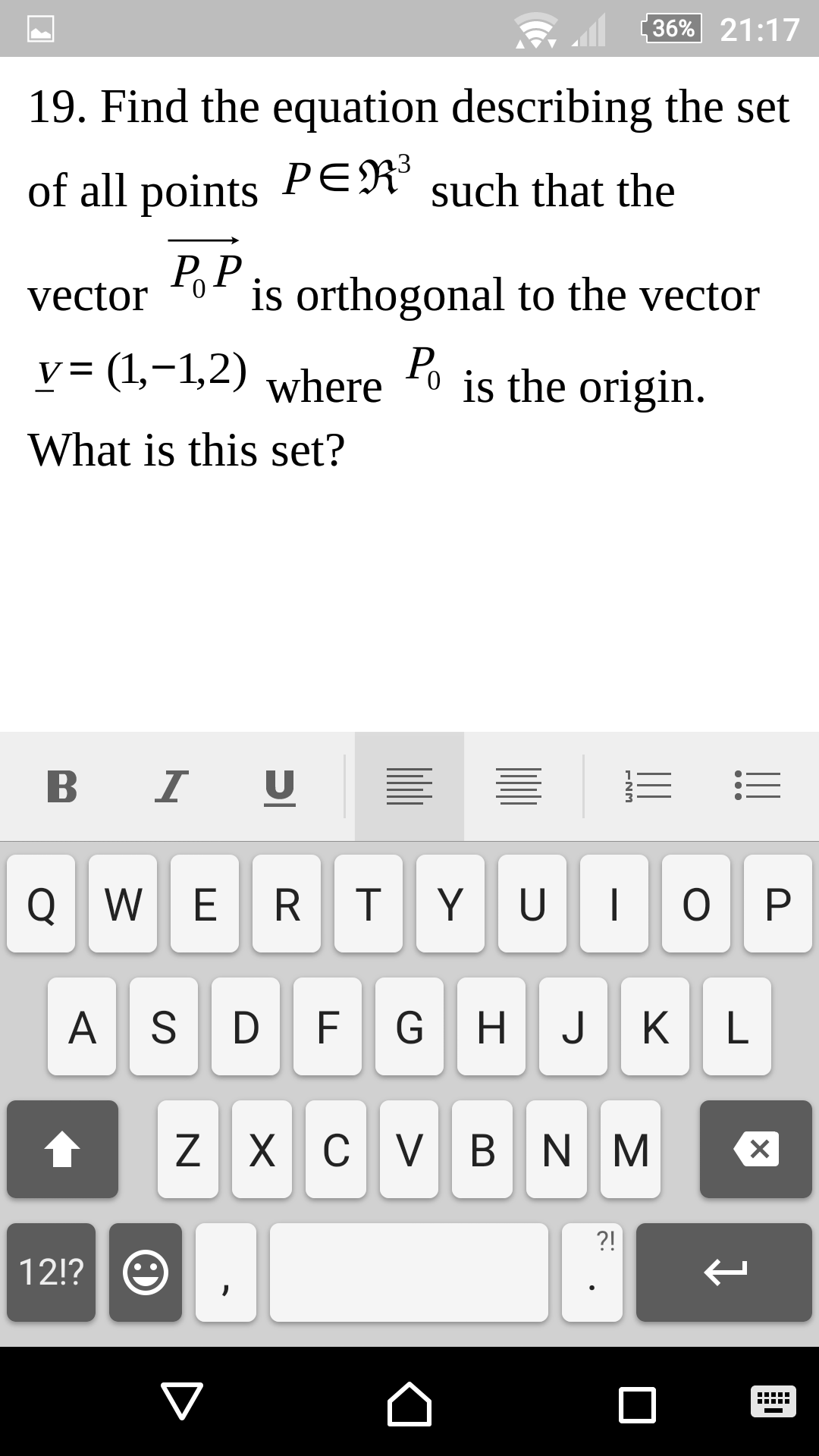 Solved Find the equation describing the set of all points P | Chegg.com