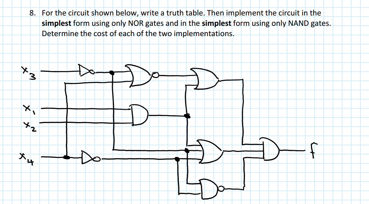 Solved For the circuit shown below, write a truth table. | Chegg.com