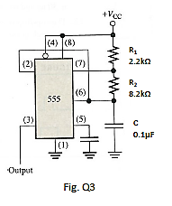 Solved A 555 timer is configured to run as an astable | Chegg.com