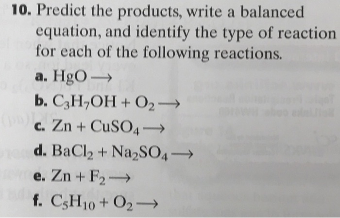 Solved Predict the products, write a balanced equation, and | Chegg.com