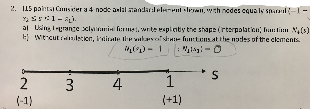 Solved Consider a 4-node axial standard element shown, with | Chegg.com