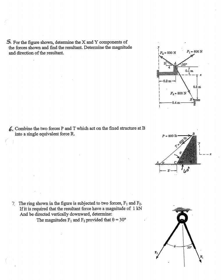 Solved S. For the figure shown, determine the X and Y | Chegg.com