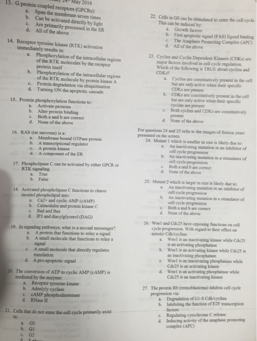 Solved G protein coupled receptors (GPCRs): Span the | Chegg.com