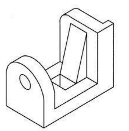 Solved Draw Front, Top and Right side view using 3rd angle | Chegg.com
