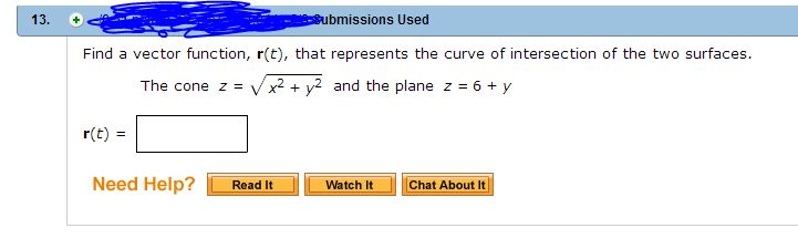 Solved Find a vector function, r(t), that represents the | Chegg.com