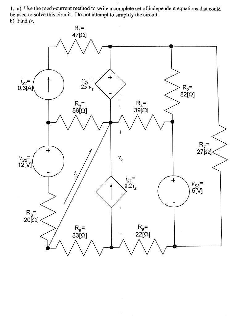 Solved a) Use the mesh-current method to write a complete | Chegg.com