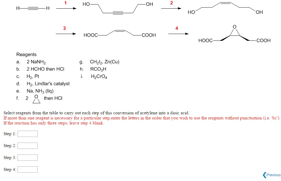 Solved Select reagents from the table to carry out each step | Chegg.com