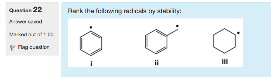 Solved Rank the following radicals by stability: | Chegg.com