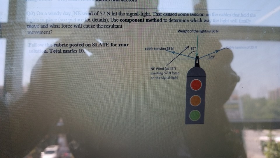 Solved 03) On a windy day,NE nd of 57 N hit the | Chegg.com