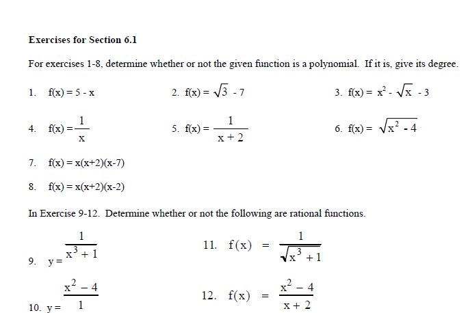 Solved For exercises 1-8, determine whether or not the given | Chegg.com