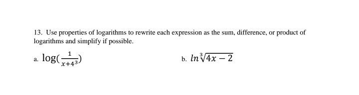 Solved Use properties of logarithms to rewrite each | Chegg.com