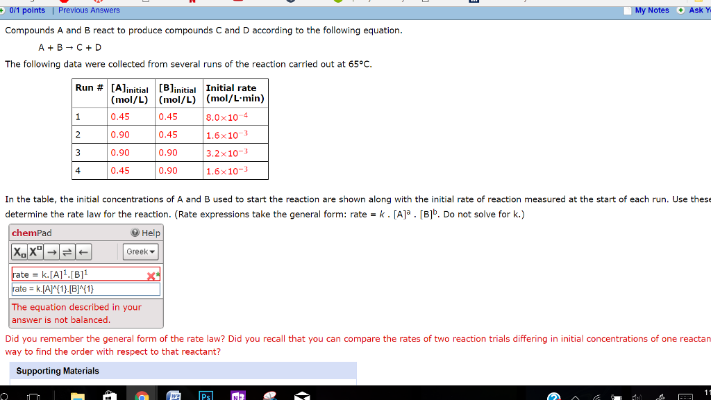 Solved Compounds A and B react to produce compounds C and D | Chegg.com