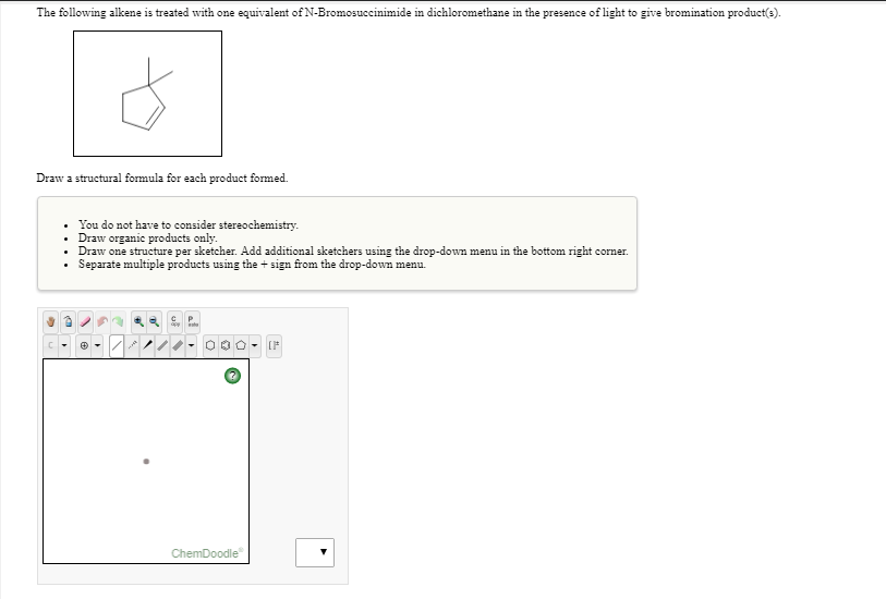 Solved The following alkene is treated with one equivalent | Chegg.com
