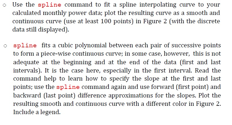 o Use the spline command to fit a spline | Chegg.com
