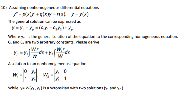 Solved 10) Assuming nonhomogeneous differential equations | Chegg.com