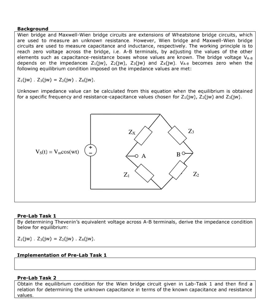 Solved Background Wien bridge and Maxwell-Wien bridge | Chegg.com