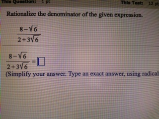 Solved Rationalize the denominator of the given expression. | Chegg.com