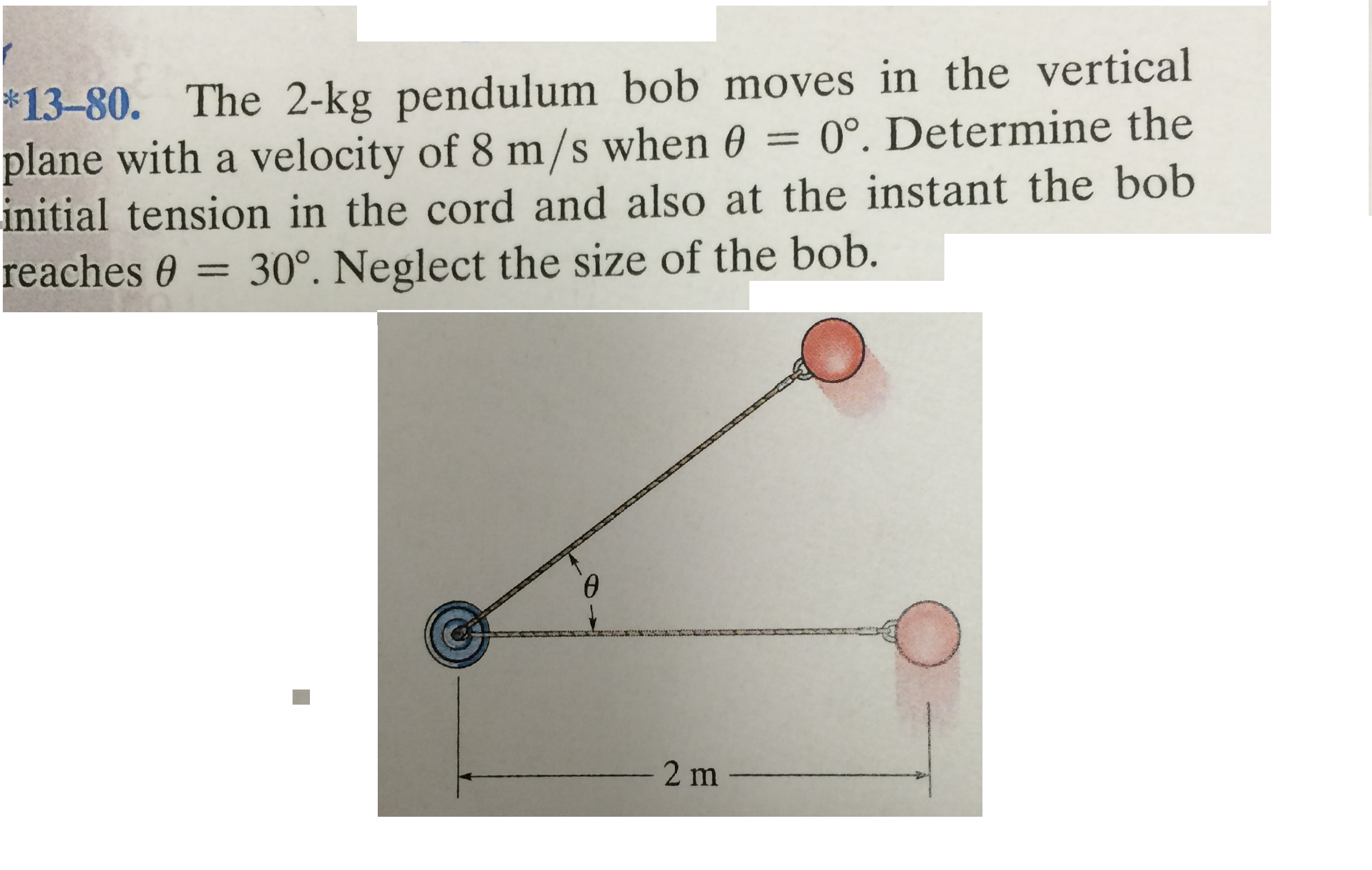 Solved The 2-kg pendulum bob moves in the vertical plane | Chegg.com