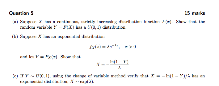 Solved Suppose X has a continuous, strictly increasing | Chegg.com