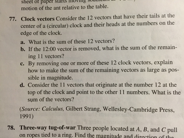 Solved Clock vectors Consider the 12 vectors that have their | Chegg.com