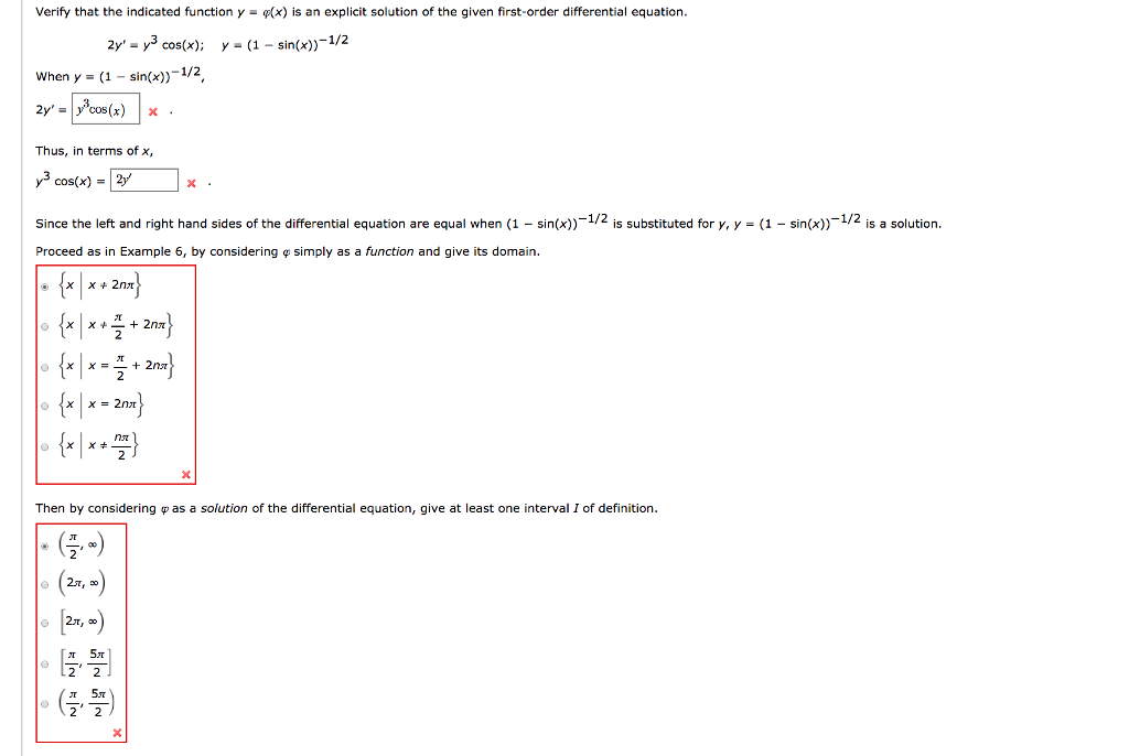 Solved Verify That The Indicated Function Y X Is An