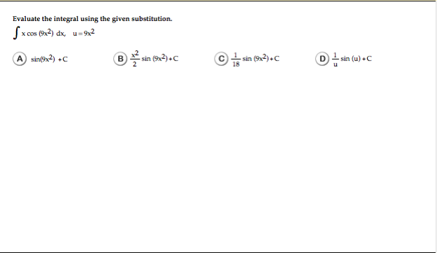 Solved Evaluate the integral using the given substitution | Chegg.com