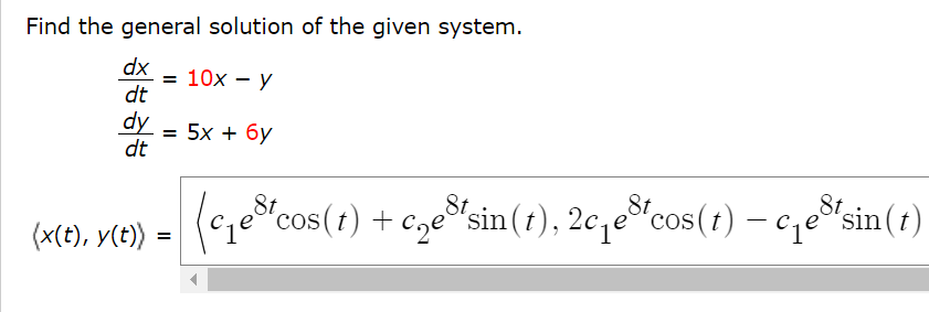 Solved Find the general solution of the given system. dx/dt | Chegg.com