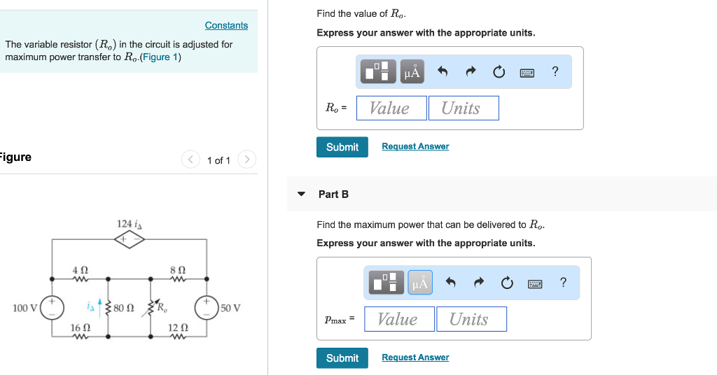 Solved Find the value of Ro onstants Express your answer | Chegg.com