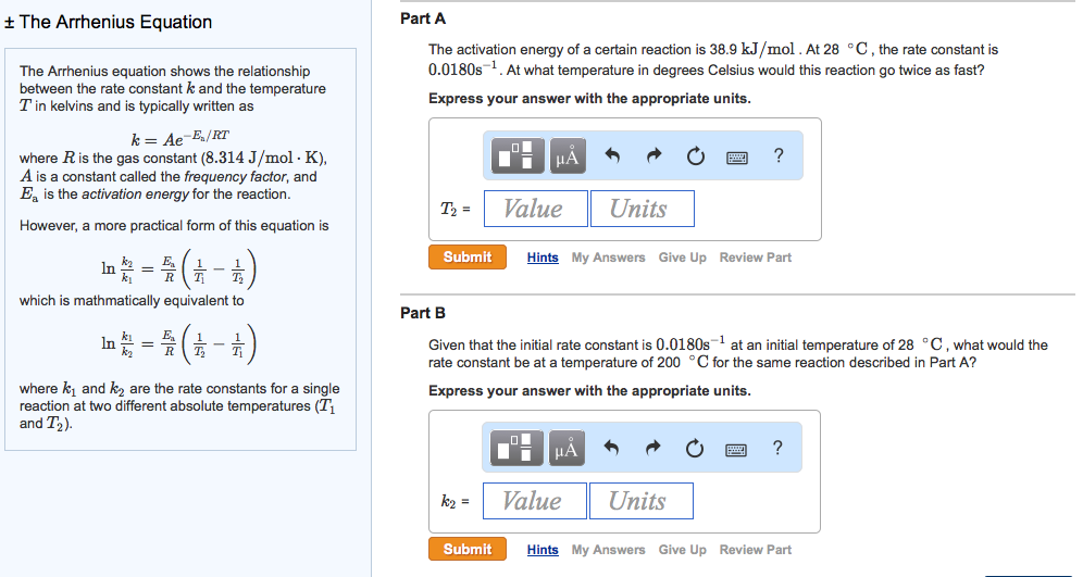 Solved The Arrhenius Equation The Arrhenius equation shows | Chegg.com