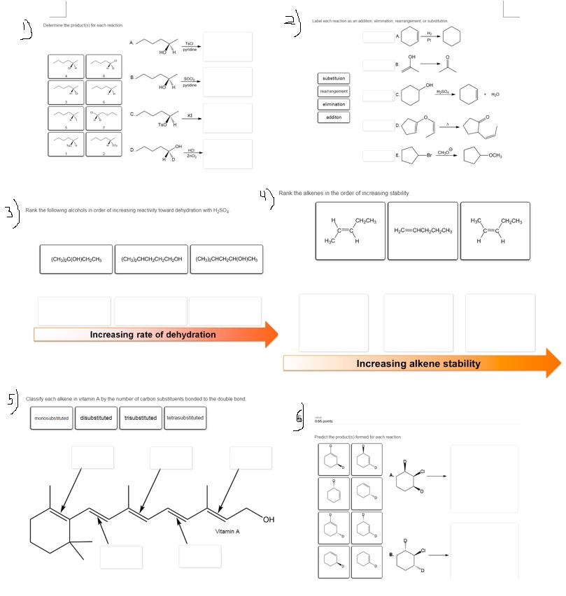 Solved Rank the following alcohols in order of increasing | Chegg.com