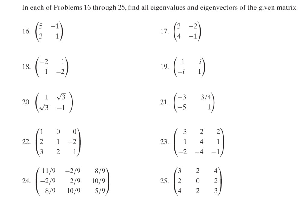 Solved In each of Problems 16 through 25, find all | Chegg.com
