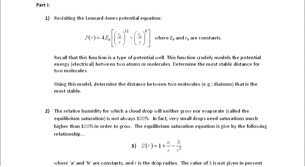 Solved Revisiting the Lennard-Jones potential equation: | Chegg.com