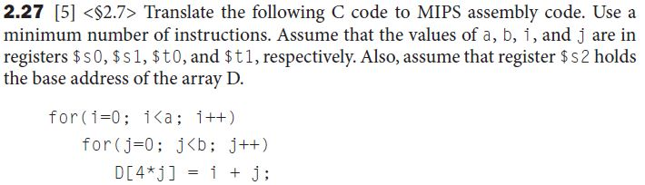 227 Translate The Following C Code To Mips Assembly