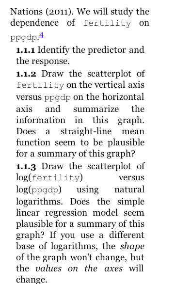 Solved 1.1 United Nations (Data file: UN11) The data in the | Chegg.com
