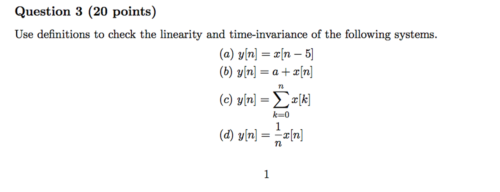 Solved use definitions to check the linearity and | Chegg.com