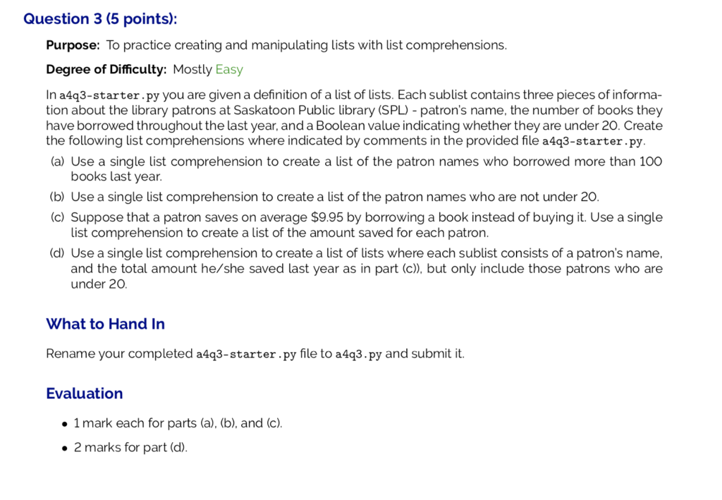 Solved Question 3 5 Points Purpose To Practice Creating 