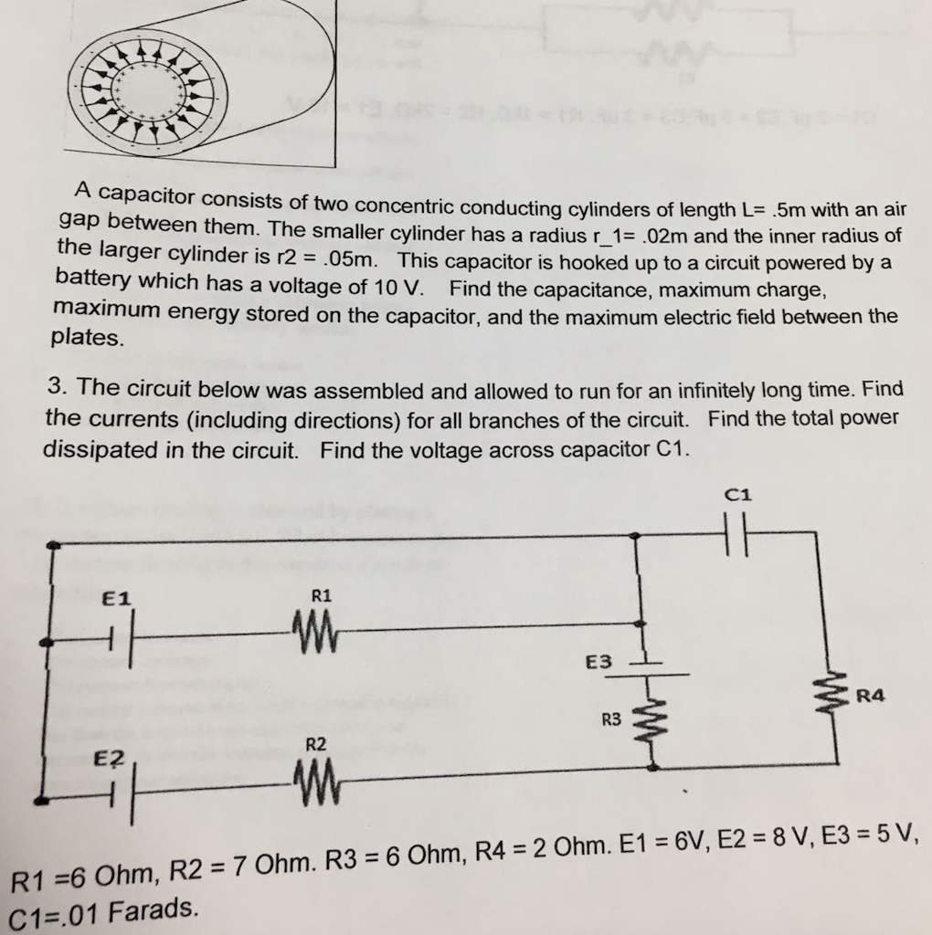 Solved A capacitor consists two concentric conducting | Chegg.com