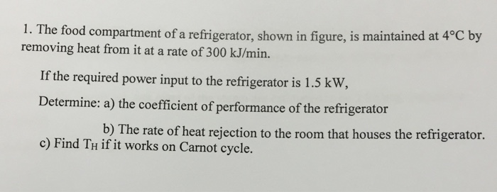 Solved The food compartment of a refrigerator, shown in | Chegg.com