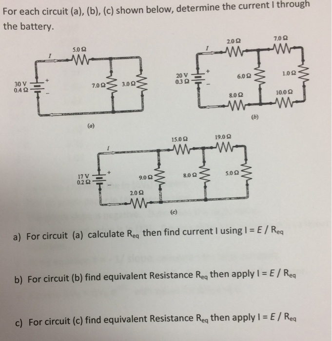 Solved For each circuit (a), (b), (c) shown below, determine | Chegg.com