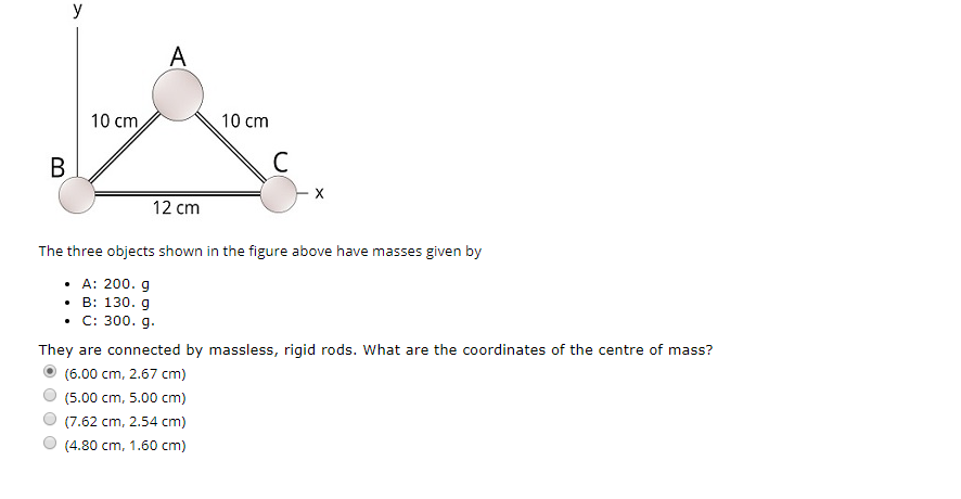 Solved 10 cm 10 cm 12 cm The three objects shown in the | Chegg.com