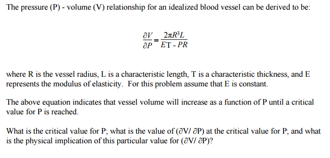 Solved: The Pressure (P) - Volume (V) Relationship For An ... | Chegg.com